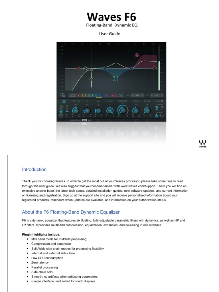 F6 Floating-Band Dynamic EQ - User Guide | PDF | Equalization (Audio ...
