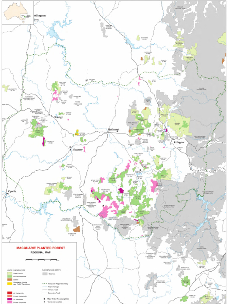 NSW Forestry Map - Macquarie Region Plantations | PDF