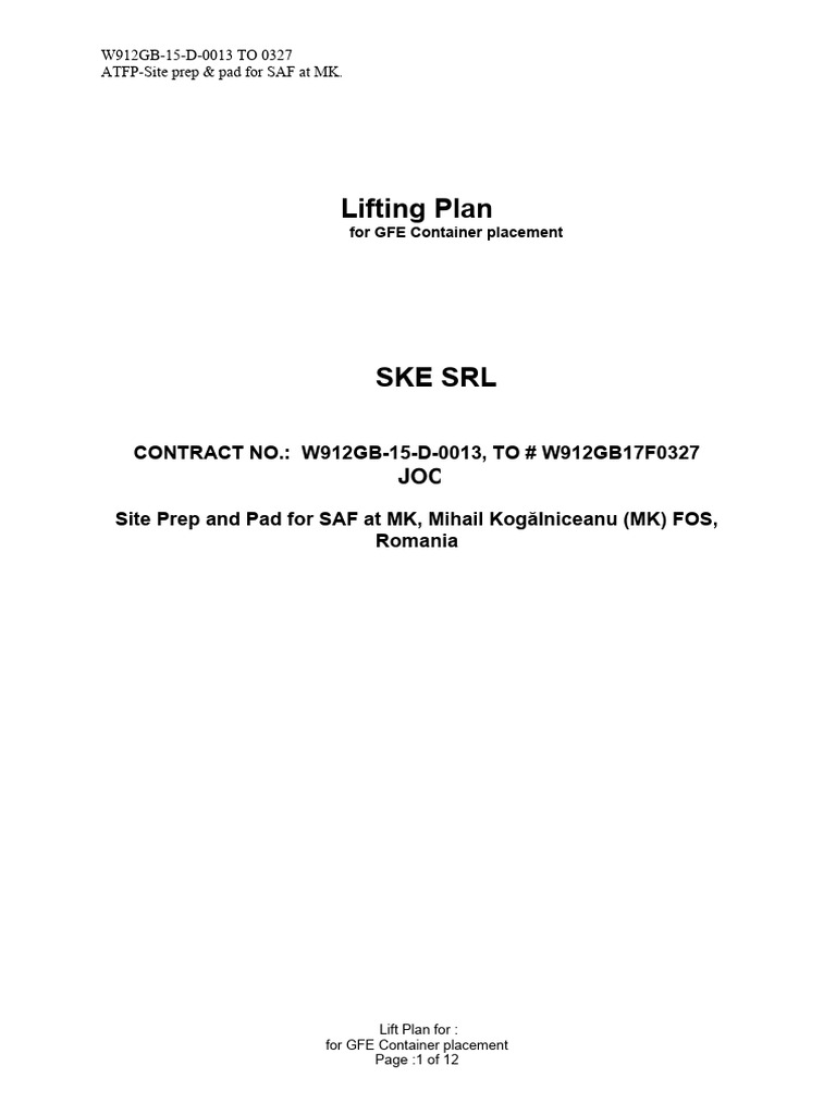 01 35 26-5 CLP-Lift Plan & Appendix For GFE 40 Container Placement ...