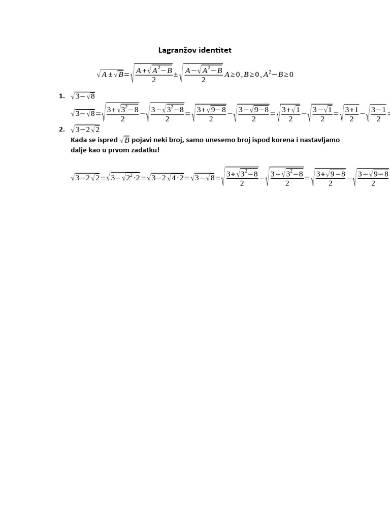 Lagranzov Identitet | PDF
