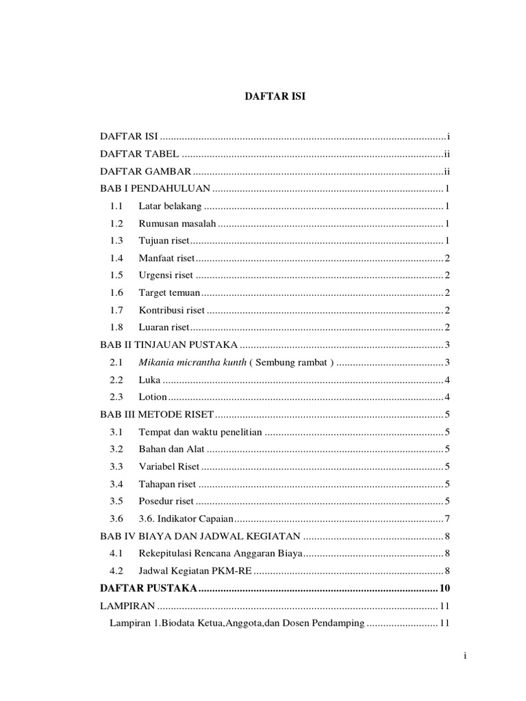 Proposal - Formulasi Dan Uji Efektivitas Penyembuhan Luka Sayat Lotion ...