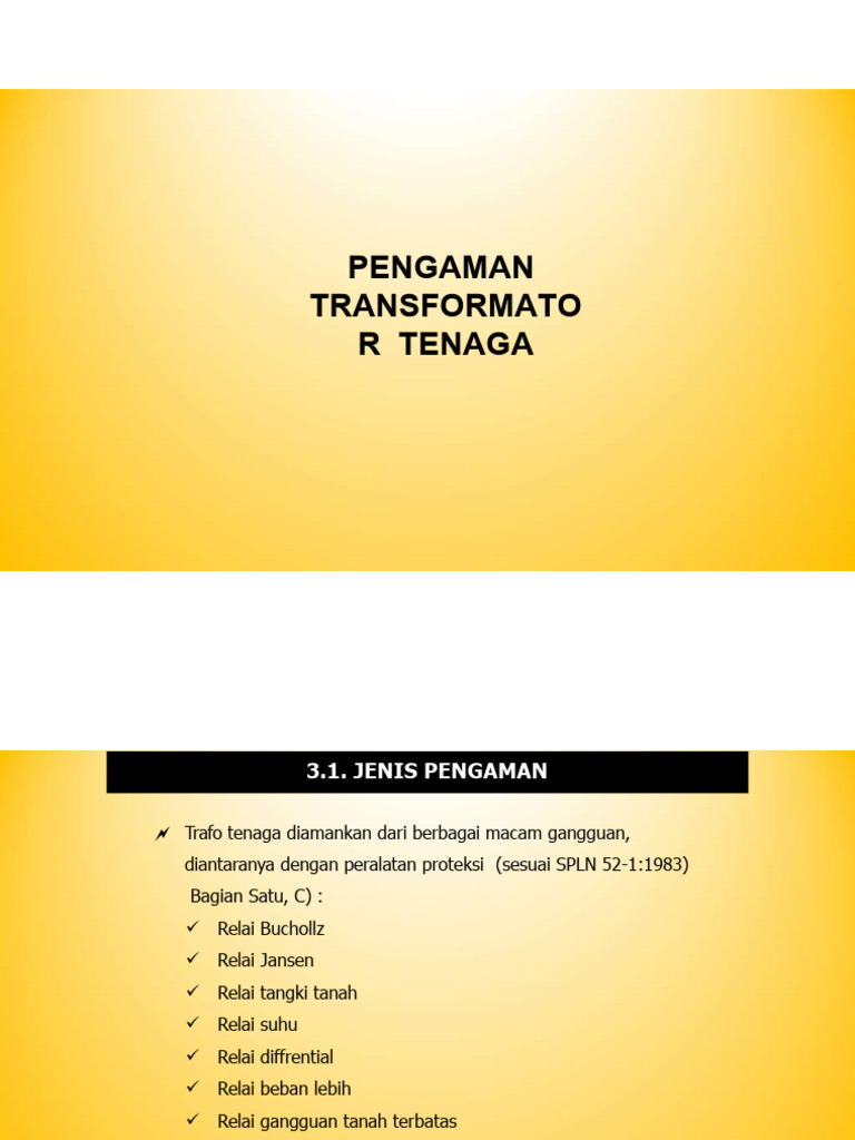 Kuliah 6 Proteksi Trafo Tenaga PPT | PDF