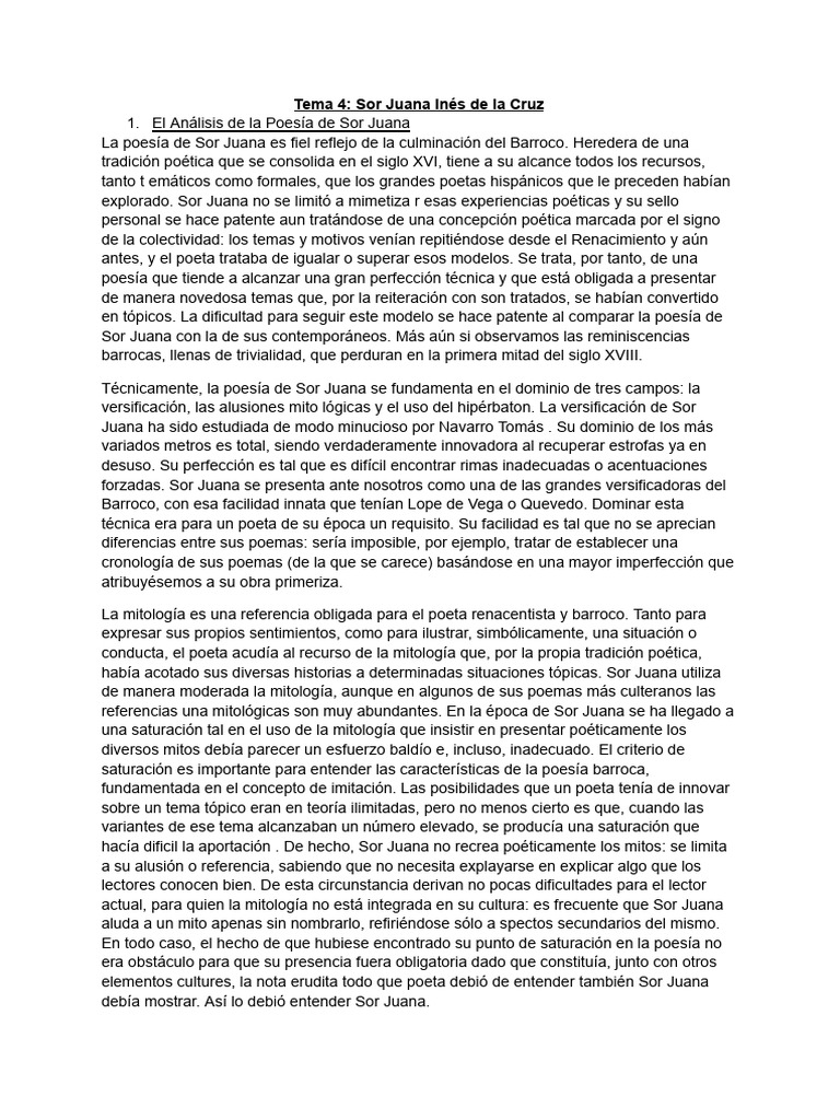Análisis de la poesía de Sor Juana | PDF | Poesía | Amor