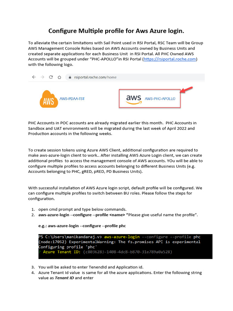 Configure Multiple Profile For Aws Azure Login | PDF | System Software ...
