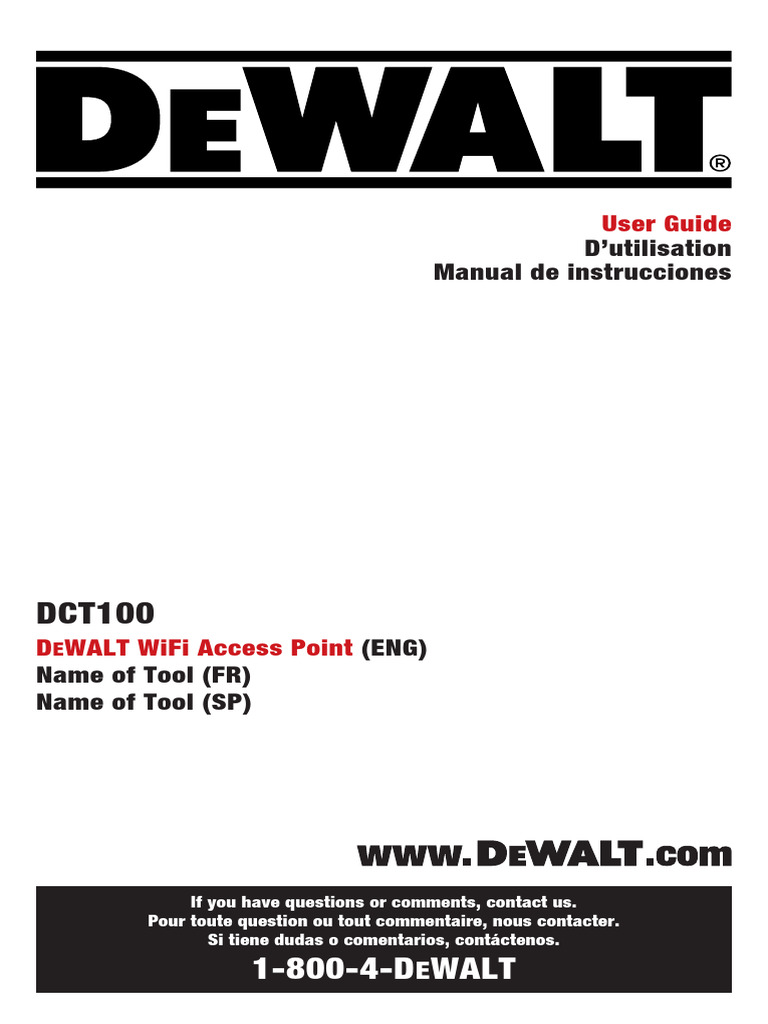 Guide d'utilisation du DCT100 DeWALT | PDF | Technologies de l ...