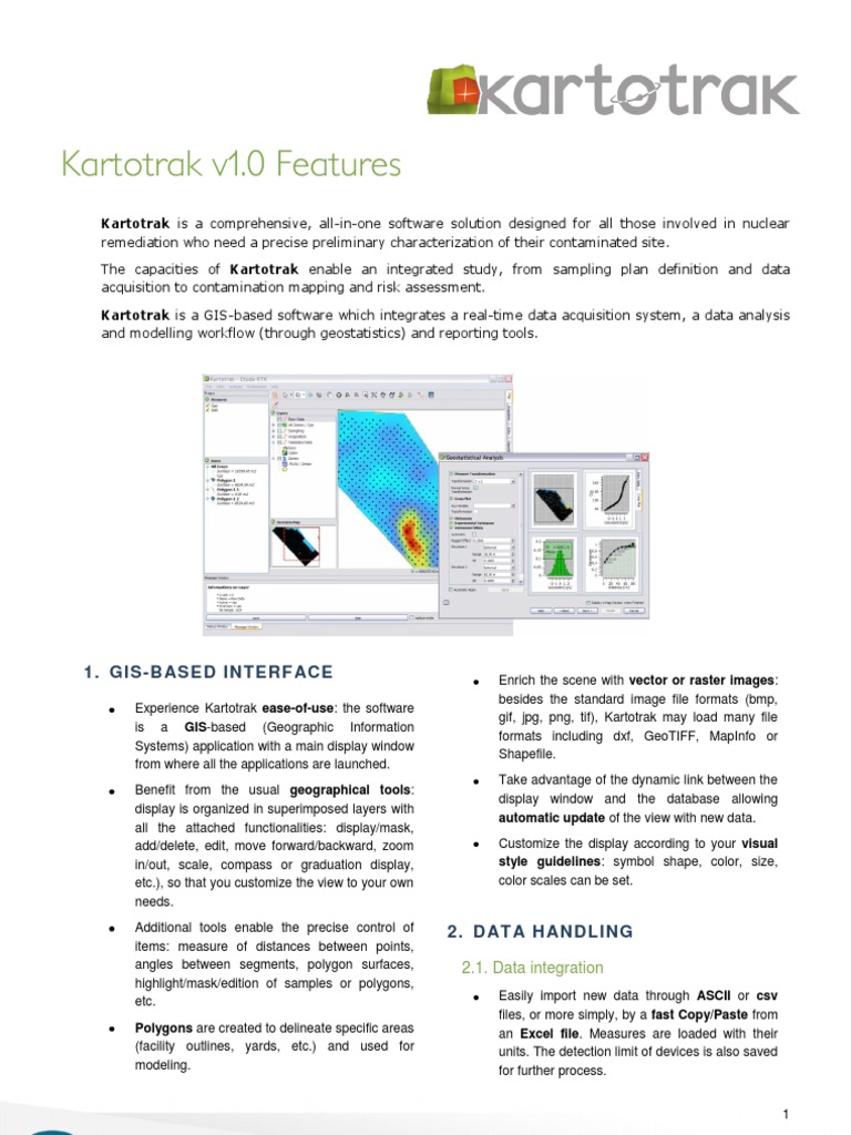 Kartotrak v1.0 Features: 1. Gis-B Ased Interf Ace | PDF | Standard ...