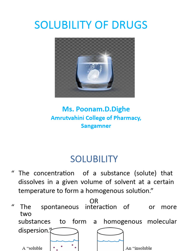 Solubility of Drugs | PDF | Solubility | Solvation