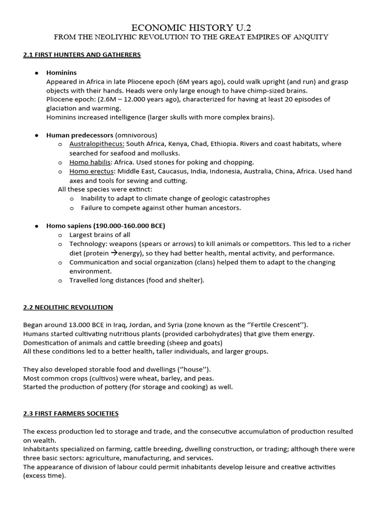 Economic History U2 | PDF | Ancient Rome | Mesopotamia