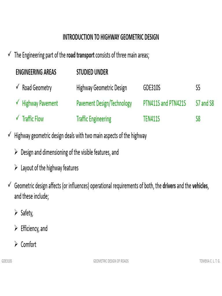 01 Geometric Design Basics | PDF | Road | Traffic