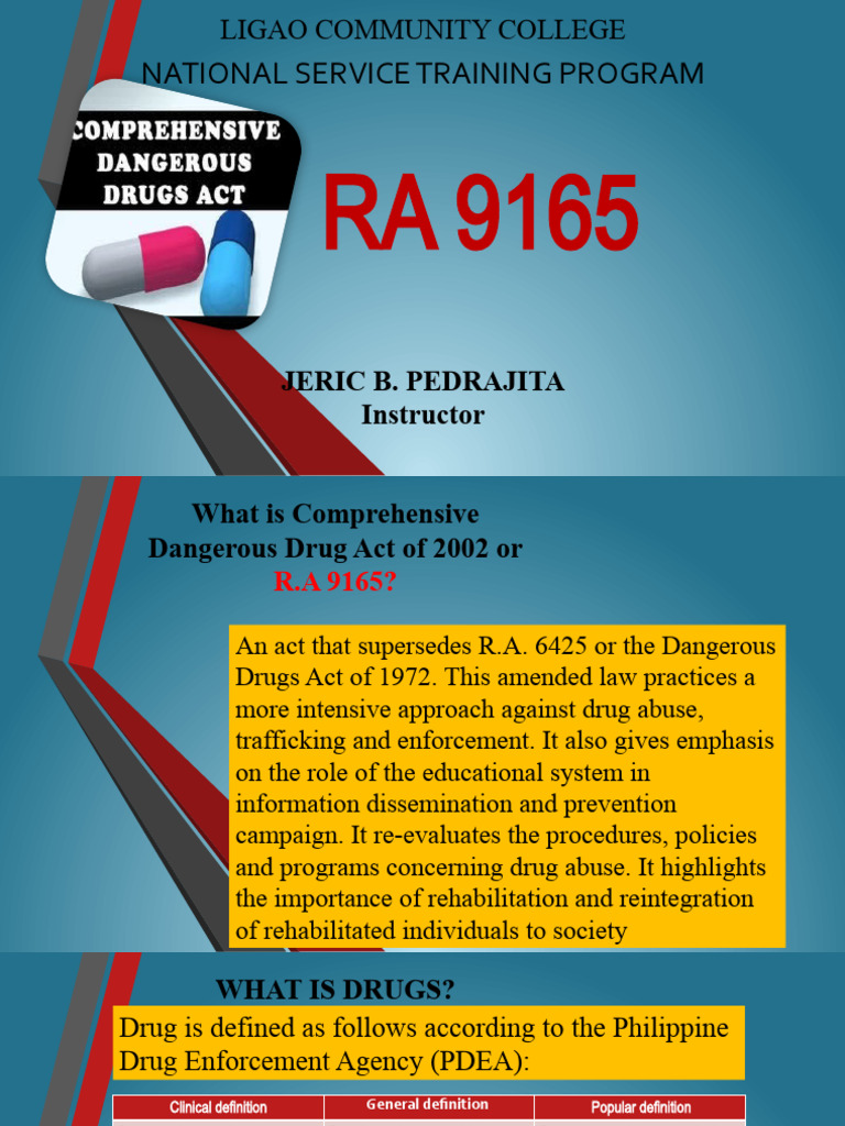Ra 9165 | PDF | Narcotic | Drugs