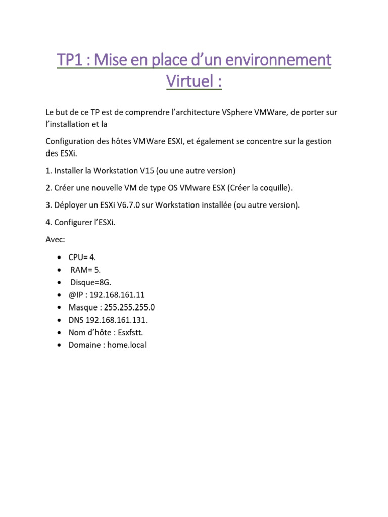 TP1 Esxi | PDF