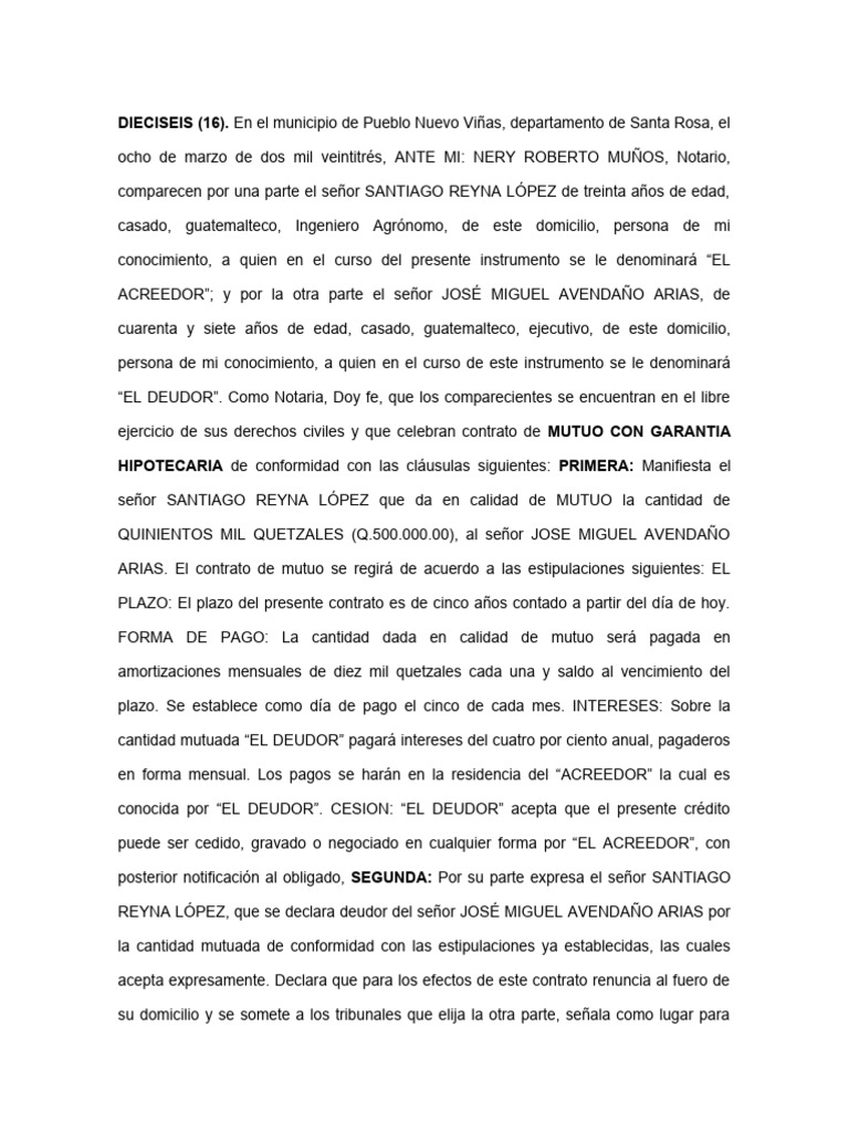 Mutuo Garantizado Con Hipoteca | PDF | Ley de hipotecas | Ley común