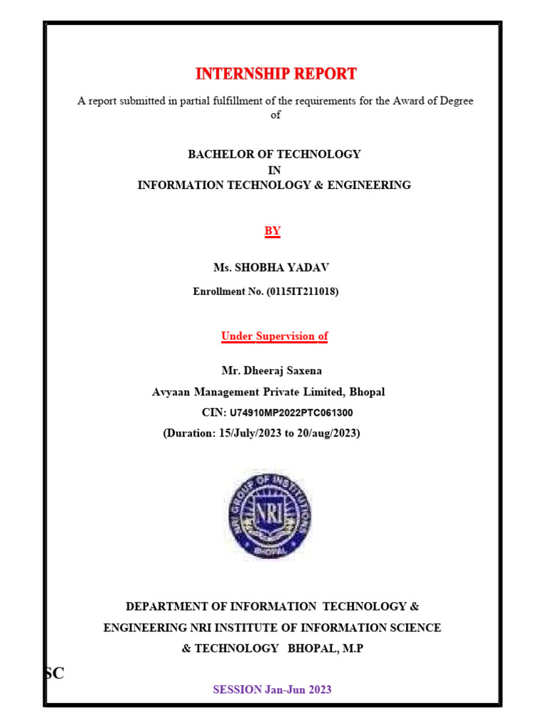 Internship Report | PDF | Php | World Wide Web