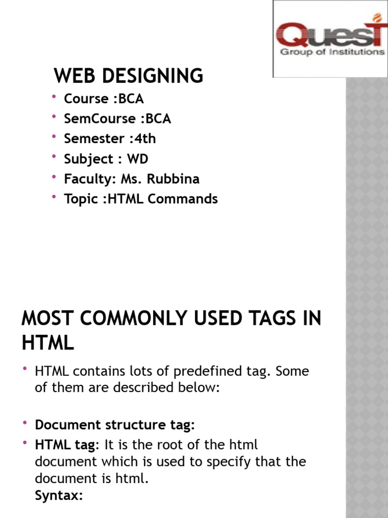 HTML Commands | Download Free PDF | Html Element | Html