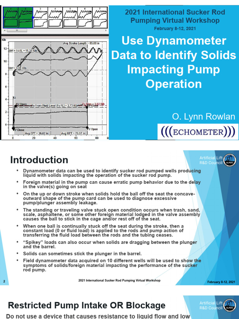 Dynamometer Data for Pump Solids Detection | PDF | Pump | Liquids