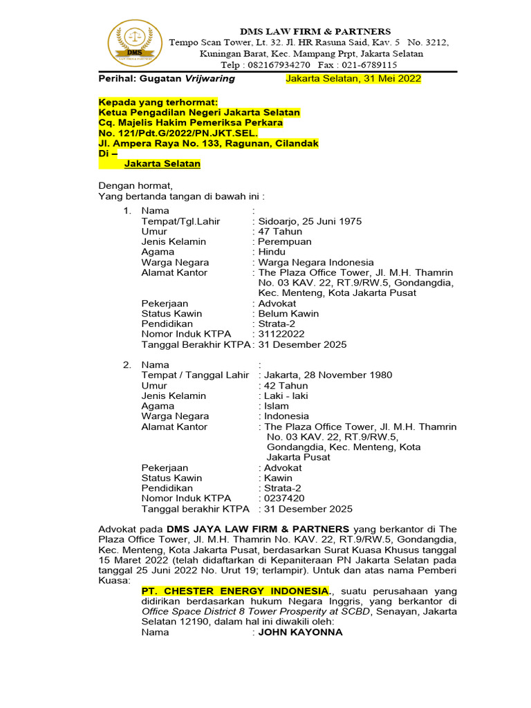 Contoh Gugatan | PDF