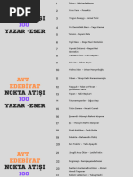 Divan Edebiyati Yazar Eser Tablosu | PDF