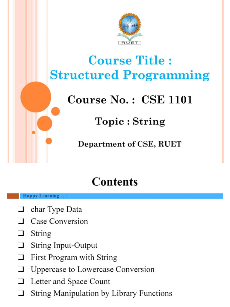 CSE 1101 - 05 String | PDF CSE 1101 - 05 String | PDF