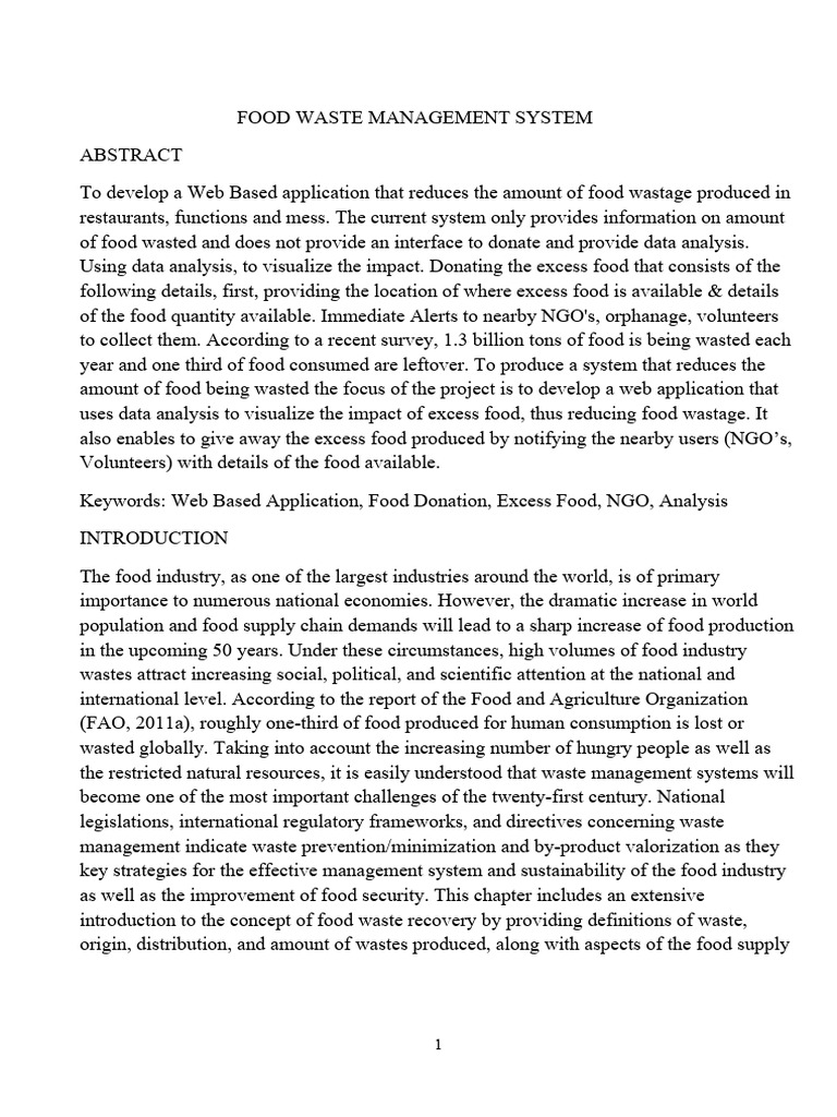 Food Waste Management System 1 | PDF | Computer Programming | Software ...