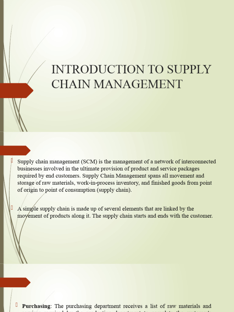 Introduction To Supply Chain Management.2 | PDF | Supply Chain | Supply ...