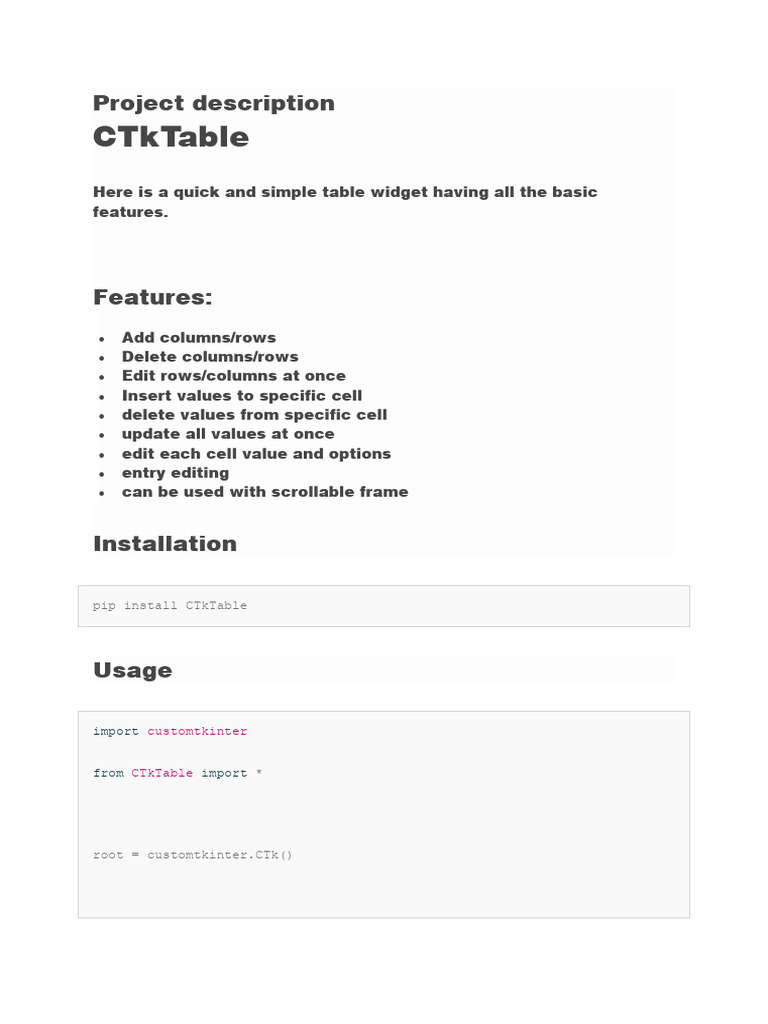 CTK Tables | PDF | Database Index | Parameter (Computer Programming)