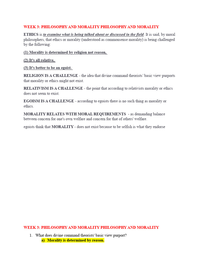 ETHICS | PDF | Free Will | Morality