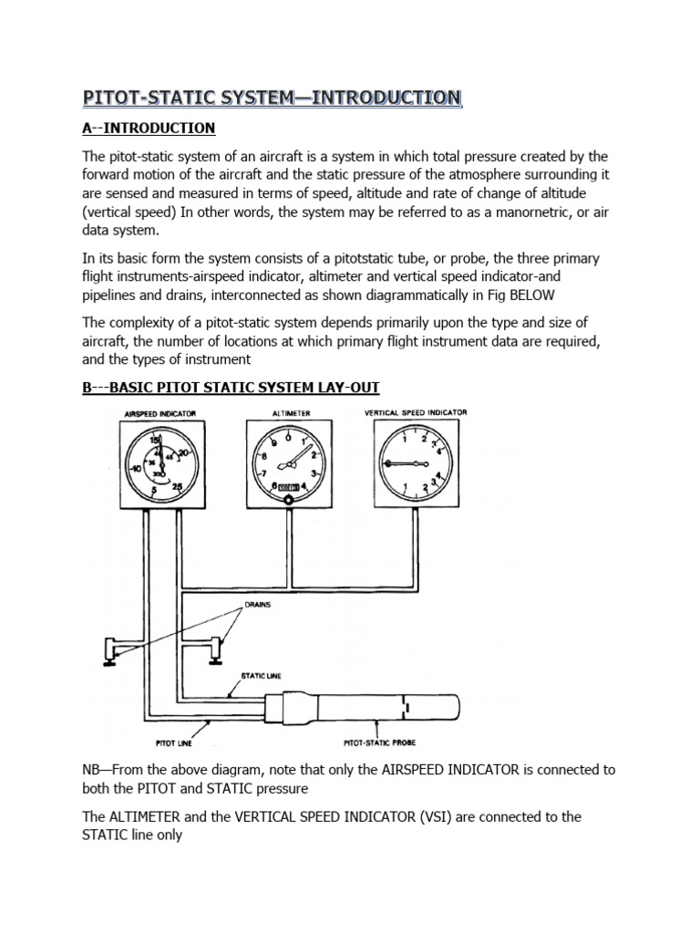 Pitot Static | PDF | Airspeed | Aerospace