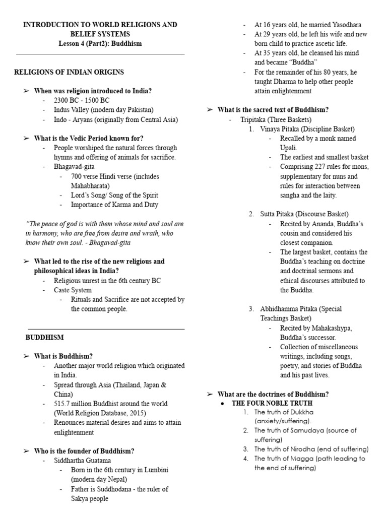 HANDOUTS | Download Free PDF | Four Noble Truths | Noble Eightfold Path