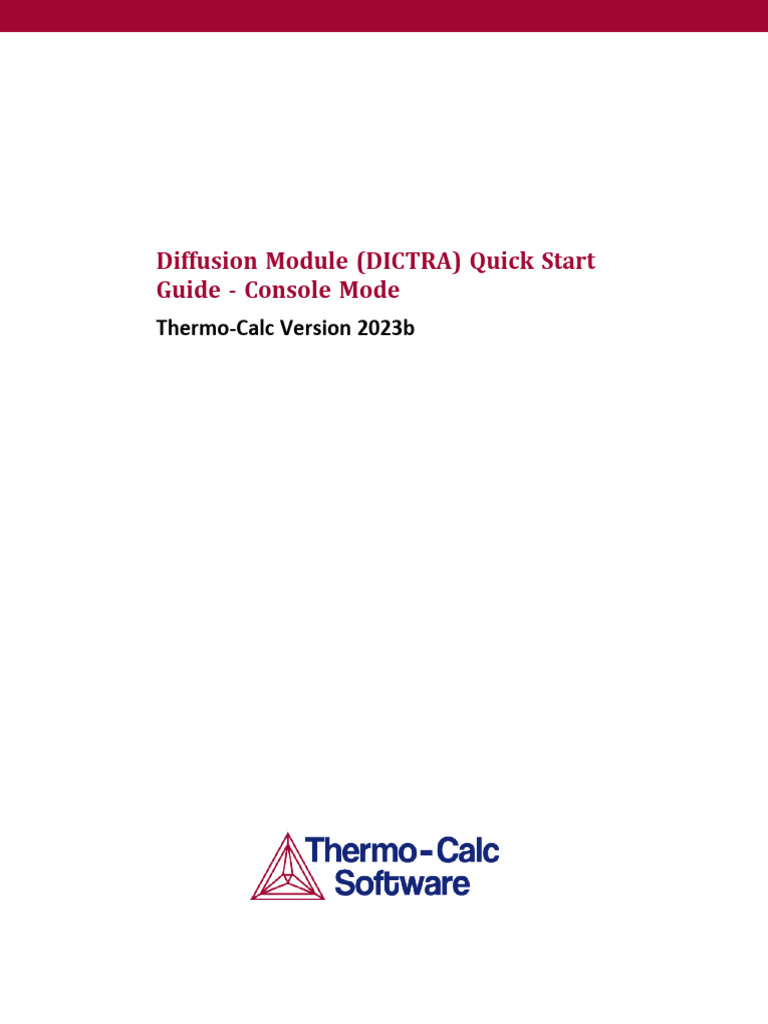 Diffusion Module DICTRA Quick Guide-Console | PDF | Command Line Interface | Diffusion