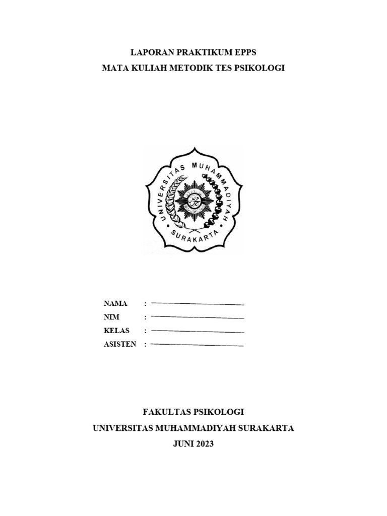 Format Laporan EPPS - Mahasiswa | PDF