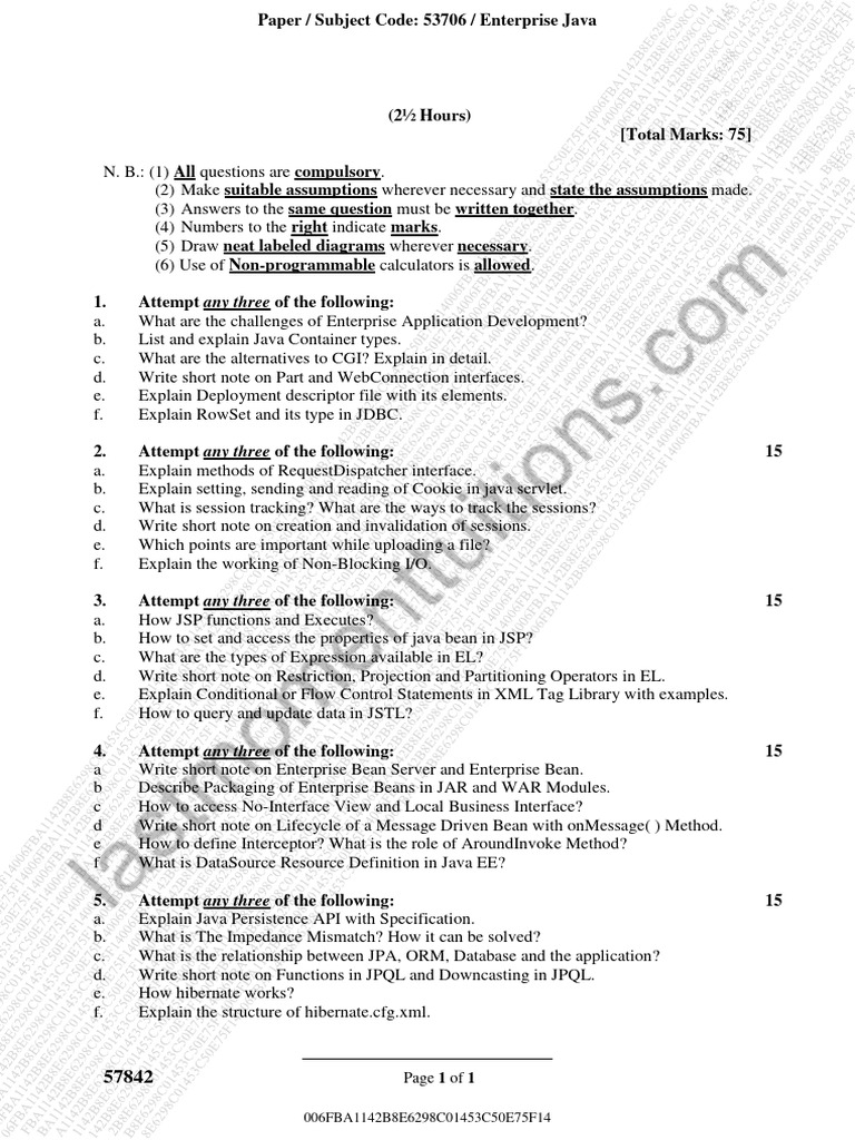 Tybsc-It Sem5 Ej Apr19-1 | PDF | Java (Programming Language) | Java Platform