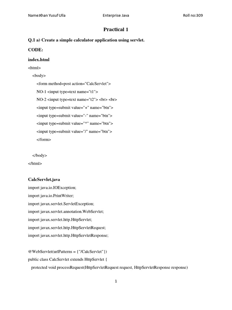 EJ Practicals Yusuf | PDF | Computing | Java Platform