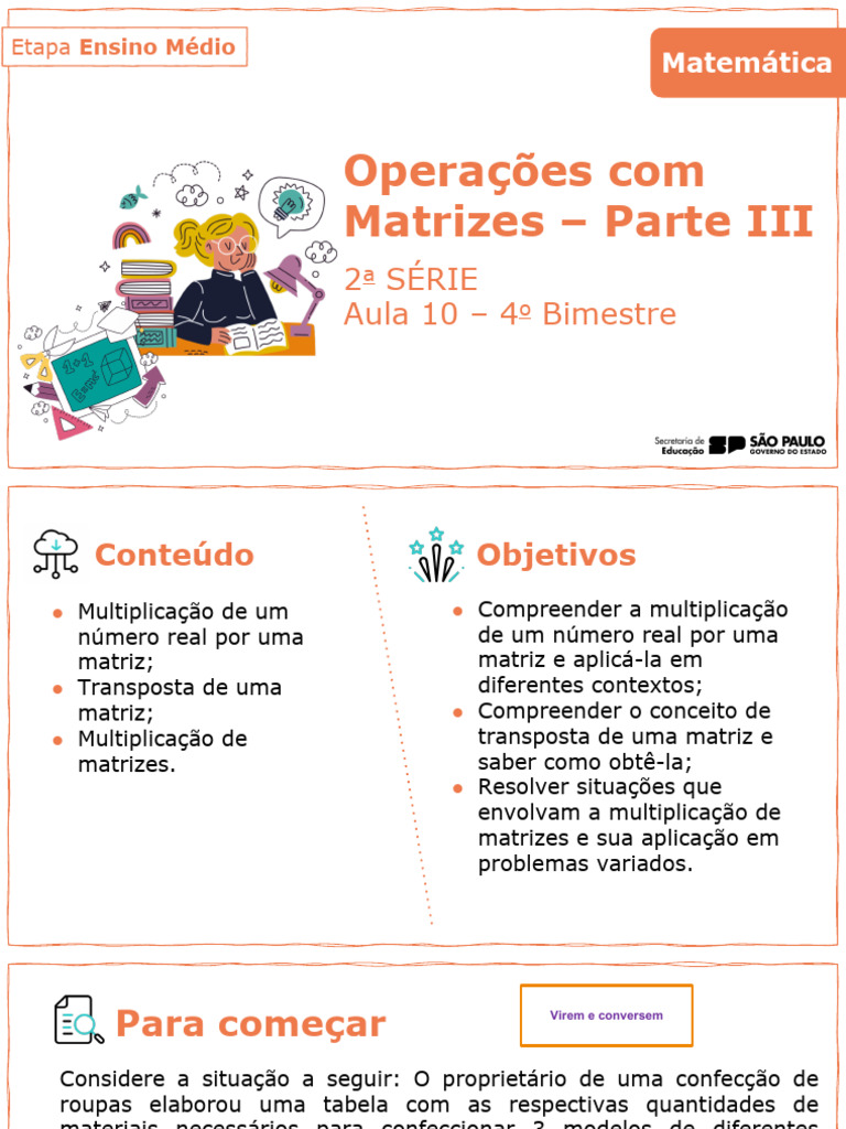 Transposta de Uma Matriz | PDF | Matriz (Matemática) | Matemática