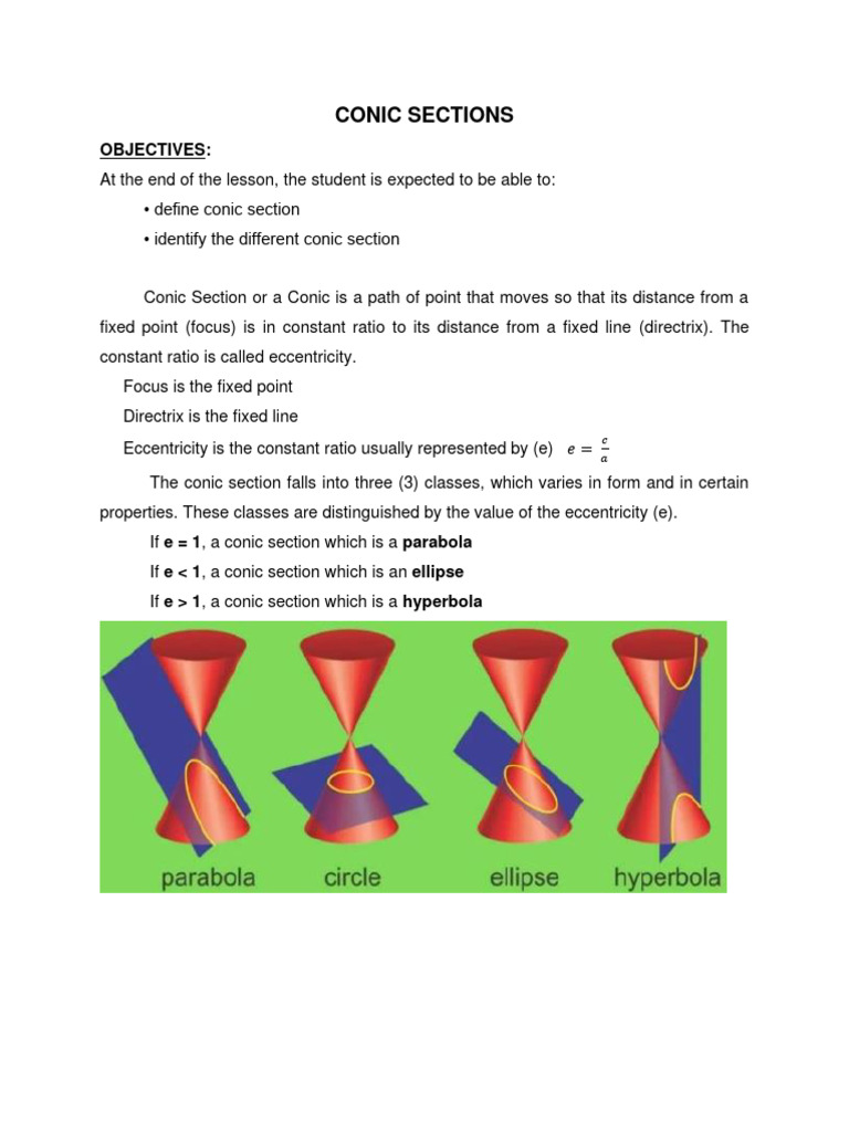 Part II Conic Sections | PDF | Ellipse | Mathematics