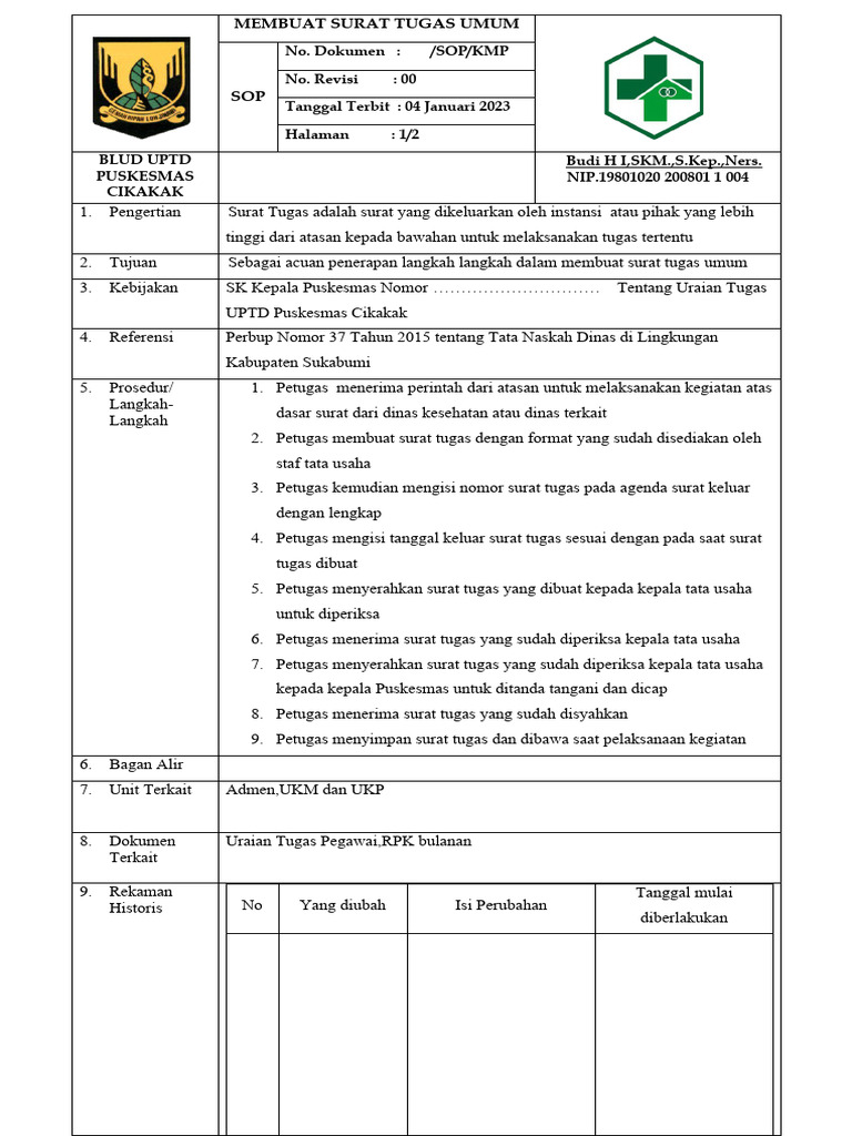 Conto SOP | PDF | Karier & Perkembangan | Pengelolaan Keuangan & Uang