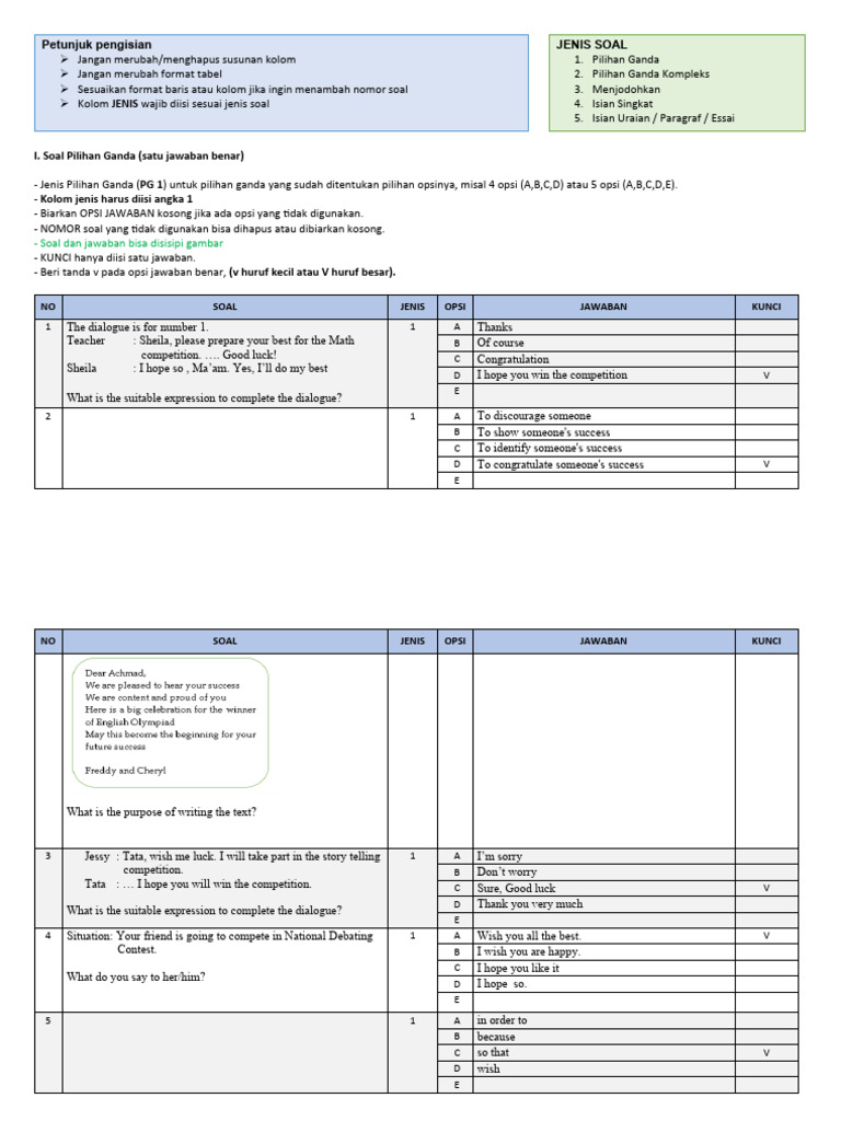 Template Soal CBT Garuda - B.Inggris 9 | PDF | Dietary Supplements | Juice