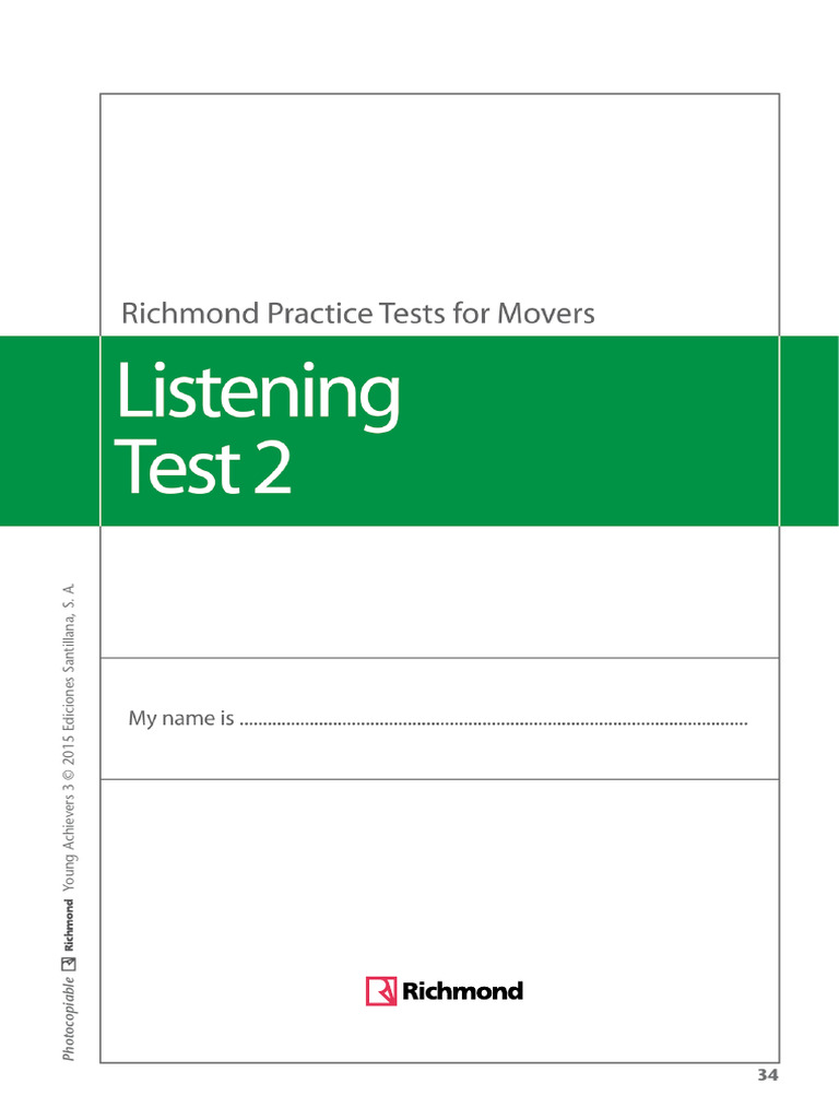 Movers Practice Test Resources | PDF