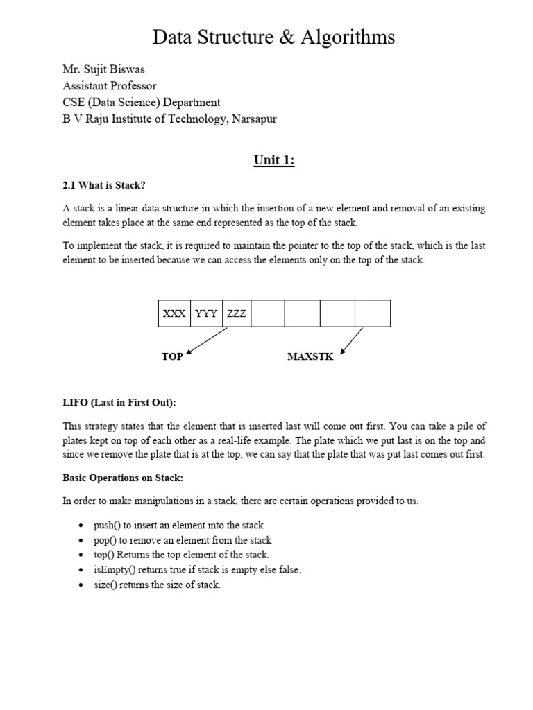 Data Structure Class Note - UNIT 2 | PDF | Queue (Abstract Data Type) | Software Development