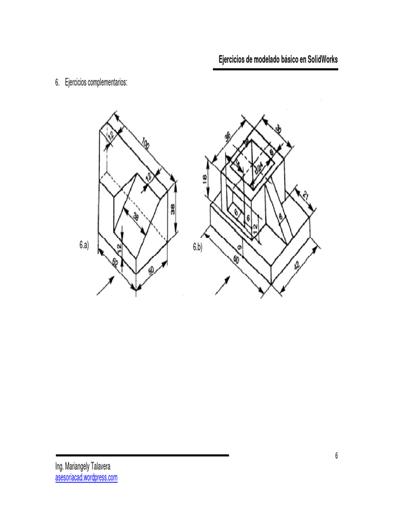 Ejercicios de modelado básico en SolidWorks | PDF
