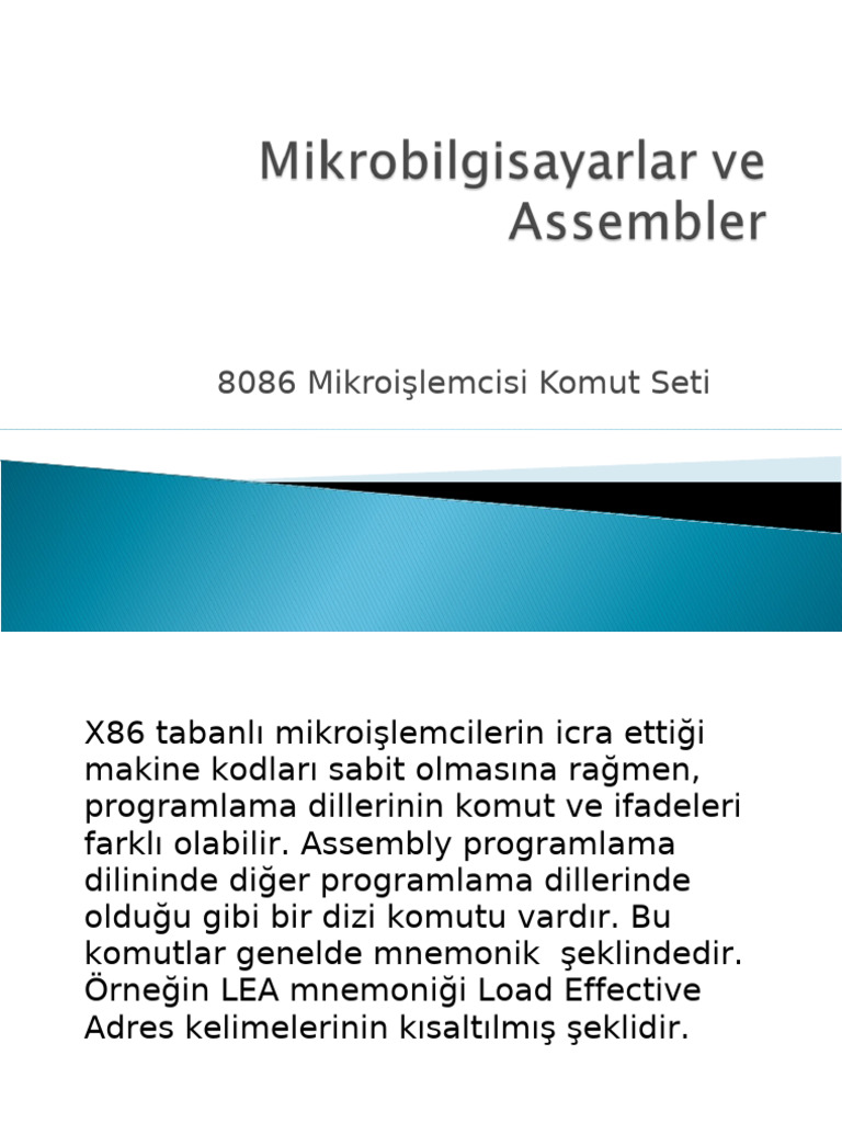 Mikroişlemci 8086 Komut Seti 7 1 | PDF