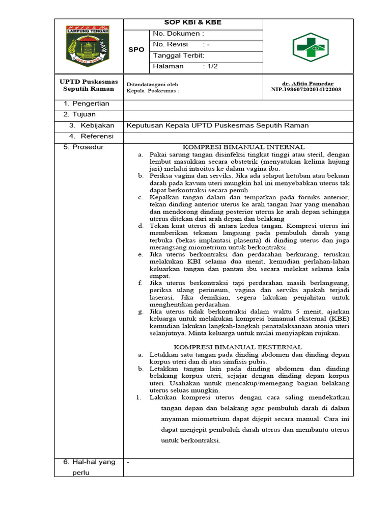 Sop Kbi & Kbe Ok | PDF