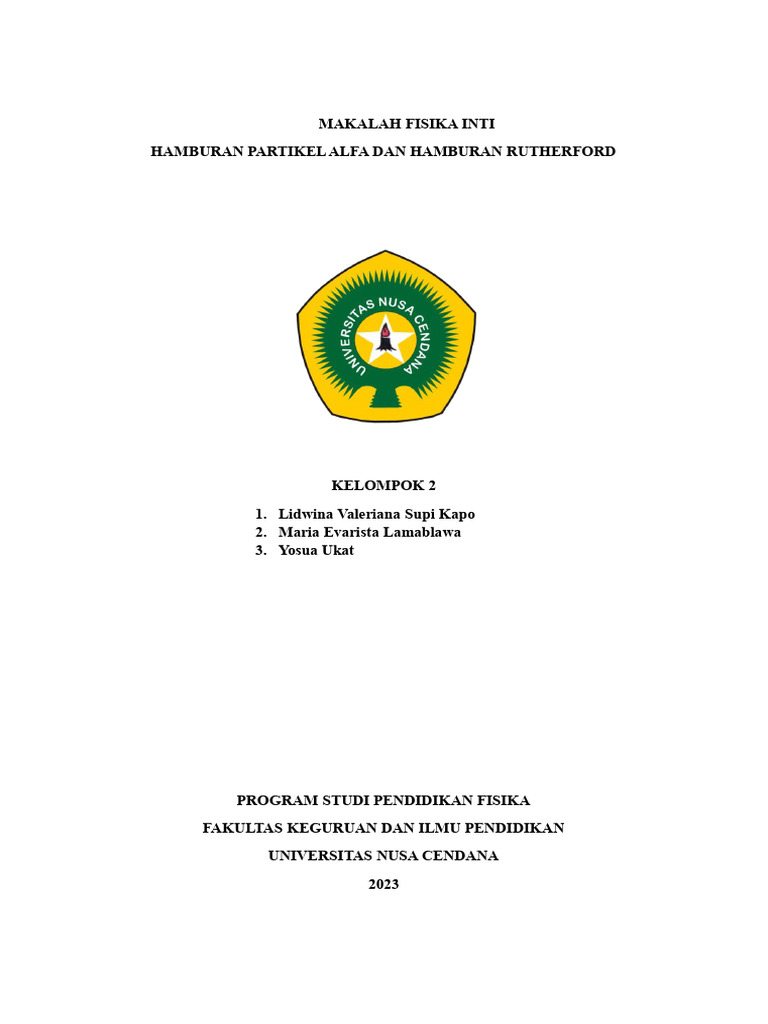 Makalah Kelompok 2 Hamburan Partikel Alfa Rutherford | PDF | Sains ...