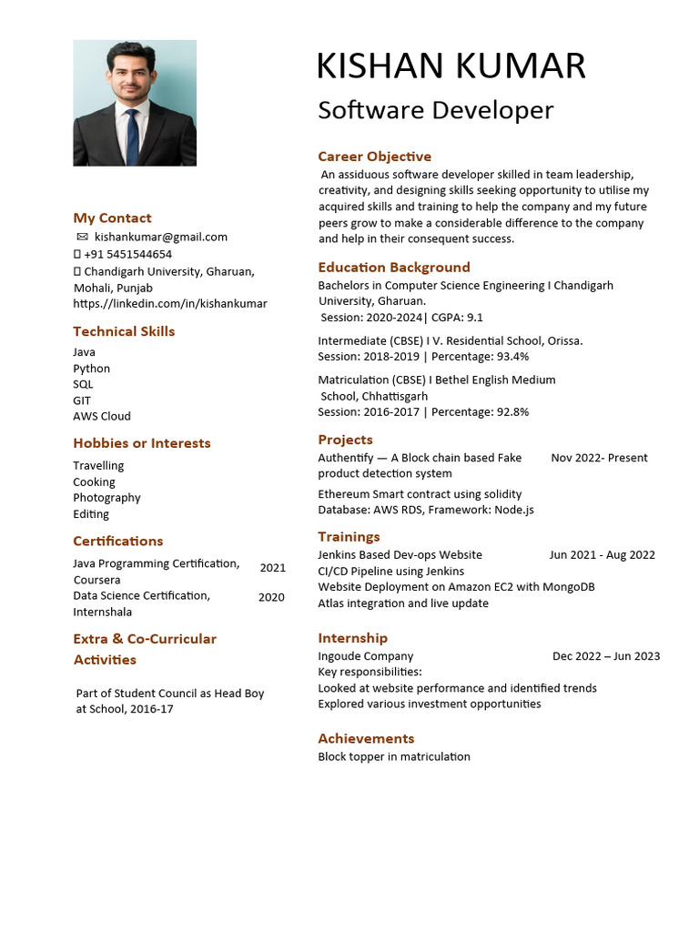 Resume Format | PDF | Computing | Software Development