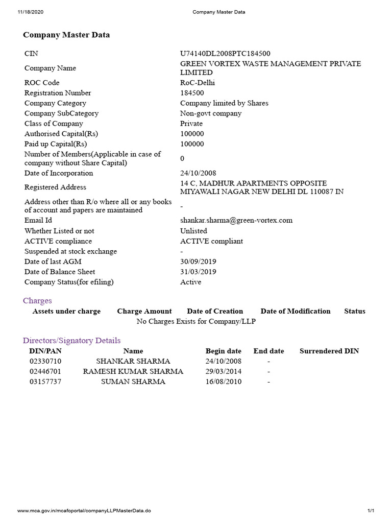 Ministry of Corporate Affairs - MCA Services | PDF | Business Economics ...