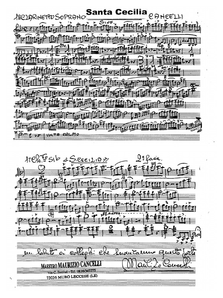 Marcia Santa Cecilia 1 Clarinetto Sib | PDF