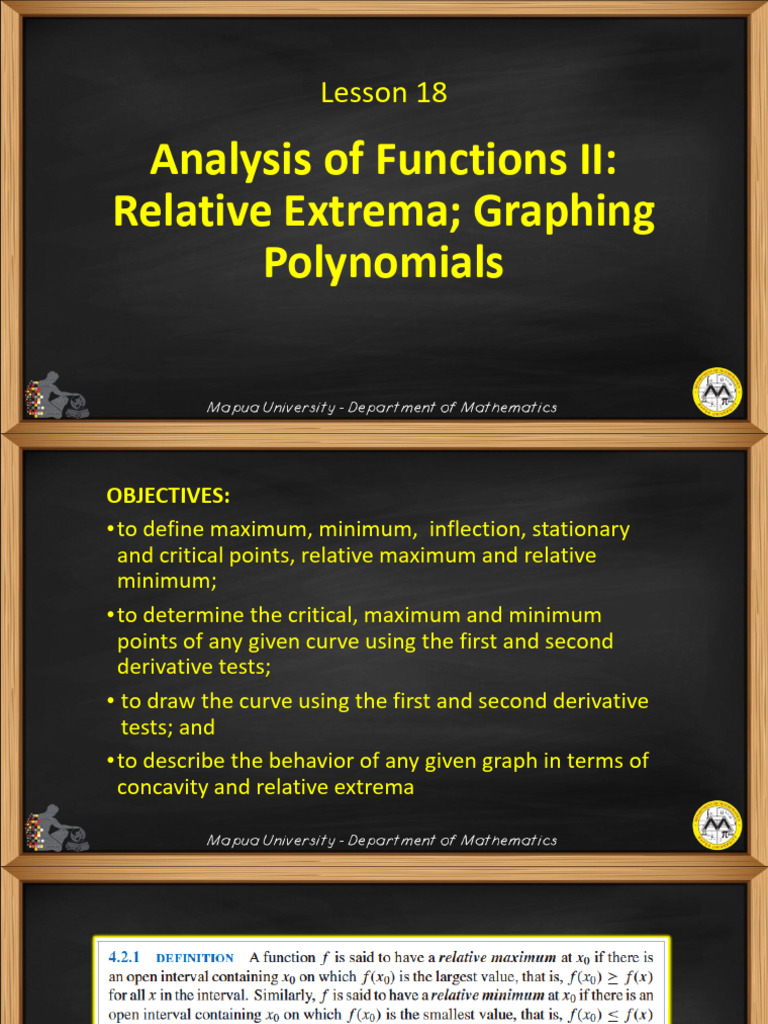 Lesson 18 Analysis Of Functions Ii Relative Extrema And Graphing Polynomials Pdf Derivative