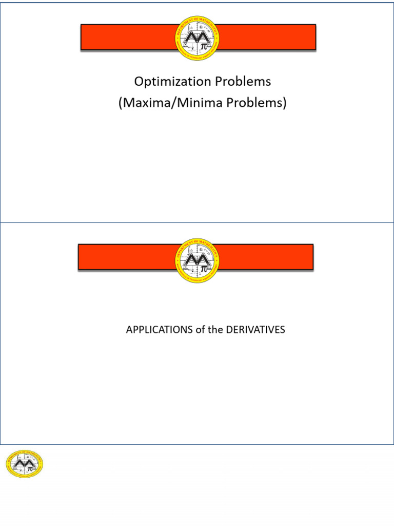 Lesson 19 - Applied Optimization | PDF | Derivative | Mathematical ... Lesson 19 - Applied Optimization | PDF | Derivative | Mathematical ...
