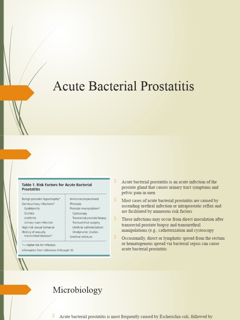 Acute Bacterial Prostatitis | PDF | Prostate | Causes Of Death