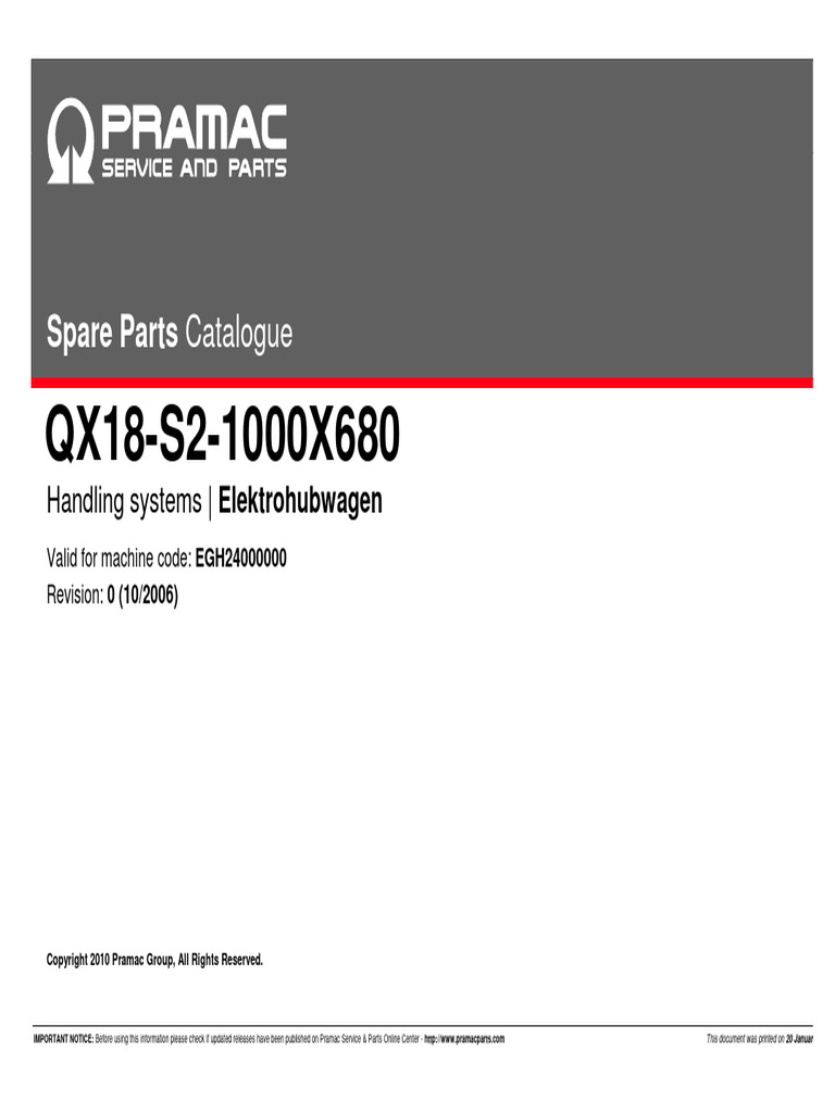 QX18-S2-1000X680: Spare Parts Catalogue | PDF | Machines | Mechanical ...