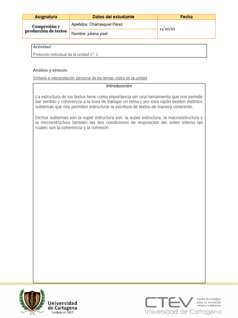 La Estructura de Los Textos Comprension y Produccion de Textos | PDF ...